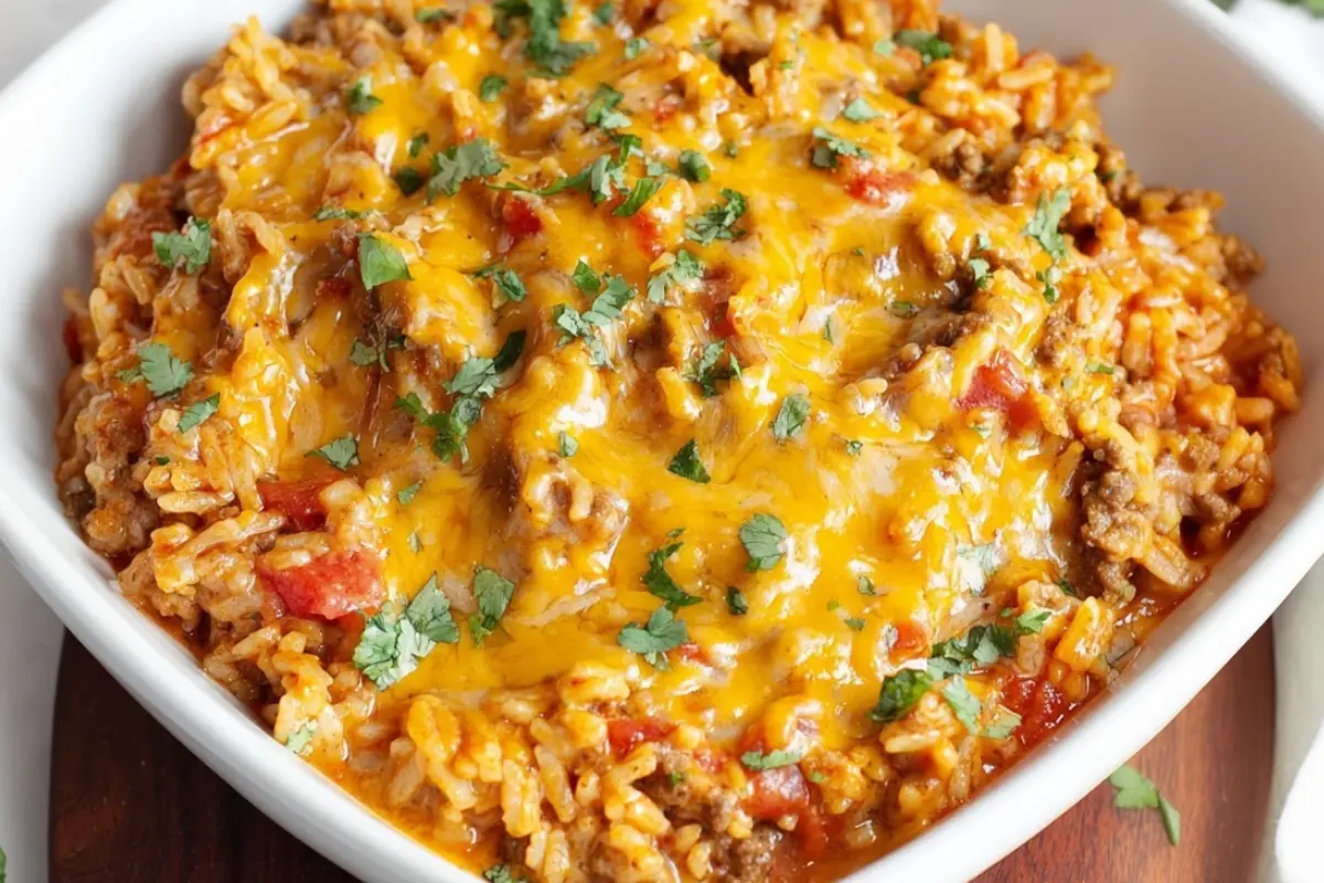 Cheesy Taco Beef and Rice